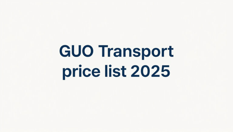 GUO Transport price list 2025 For All States | Stock Price