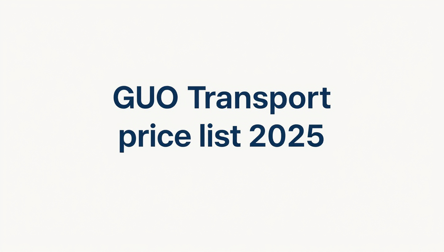 GUO Transport price list 2025 For All States | Stock Price